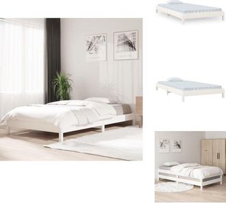 vidaXL Vidaxl - Lit empilable sans matelas blanc 80x200 cm bois de pin massif - Lit Superpose - Lit Enfant - Meuble Chambre - Cadre Lit - Bois De Pin