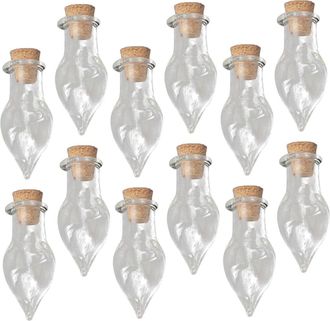 Cabilock 32stücke Teiliges Mini-glasflaschen Korkverschluss Tropfenförmige Kleine Transparente Fläschchen Für Diy Bastelarbeiten Schmuckherstellung Dekoratione