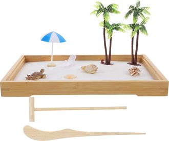 Valiclud Zen Garten DIY Ozean Sand Tray Miniatur Strand Sandbox Dekoration f&uuml;r Schreibtisch Zuhause B&uuml;ro mit Langlebigen Materialien und Entspannender Meditati
