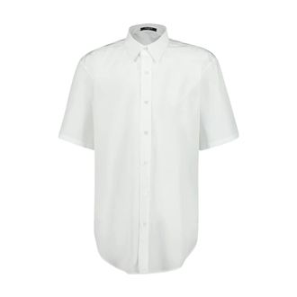 Balmain Hemd aus Baumwollpopeline mit kurzen &Auml;rmeln - - Shirts - Herren - Wei&szlig; - XL