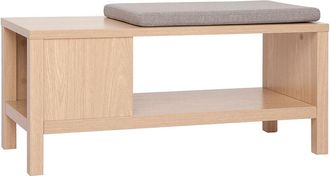 Miliboo Miliboo - Banc dentrée avec rangement finition bois clair chêne avec coussin banquette grège L100 cm gumby