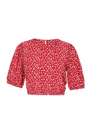 Mymo Bluse Frauen rot wei&szlig;