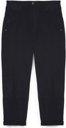 Fiorella Rubino Femme, Pantalons, Bleu, Taille: 46 FR Pantalon Ballon en Coton