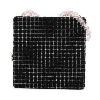 Chanel Sac bandouli&egrave;re en tweed &agrave; cha&icirc;ne pr&eacute;-poss&eacute;d&eacute; - Femme - Pre-owned - Noir - Taille: ONE Size