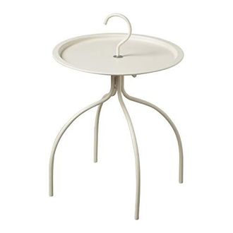 Baroni Runder Couchtisch für Wohnzimmer oder Küche aus Eisen mit Tragegriff 41 x 41 x 60 cm