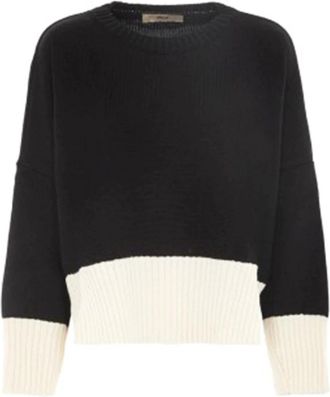 Akep Femme, Pulls, Noir, Taille: 38 FR Tricot Ras du Cou