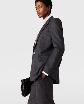 Stella McCartney Single-Breasted Blazer, Woman, Ash grey, Size: 44