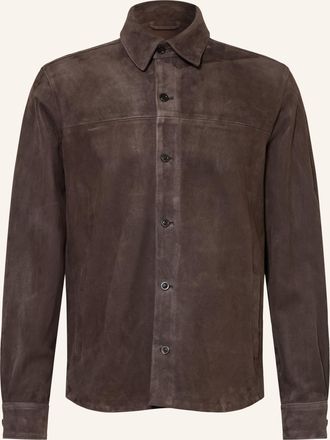 Boglioli Boglioli Leder-Overjacket braun
