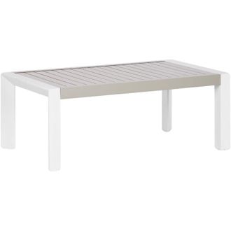 Beliani Table Basse de Jardin 120 x 70 cm en Aluminium Taupe Castella