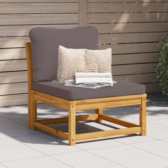 vidaXL Salon de jardin avec coussins bois massif dacacia