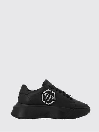 Philipp Plein Low-Top-Sneaker aus Glattleder mit Monogramm und Hexagon-Logo