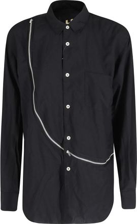 Comme Des Gar&ccedil;ons Femme, Blouses et Chemises, Noir, Taille: 36 FR Chemise zipp&eacute;e au centre trait&eacute;e pour le v&ecirc;tement