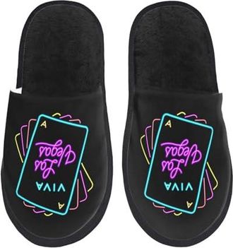 Generic Pantoufles En Peluche Style Casino Vintage Chausson Chauds Respirantes Slippers Pour Int&eacute;rieur Homme Femme M