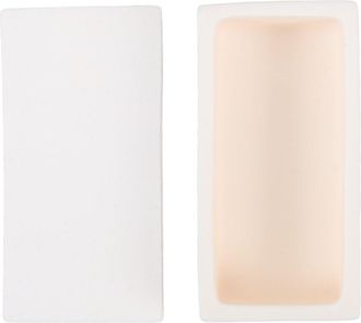 DOITOOL Tiegelboot aus Aluminiumoxid f&uuml;r Schmelz&ouml;fen R&ouml;hrenofen-tiegelboot mit Deckel Schmelzschalentiegel f&uuml;r Metallschmelzen und Experimente Beige