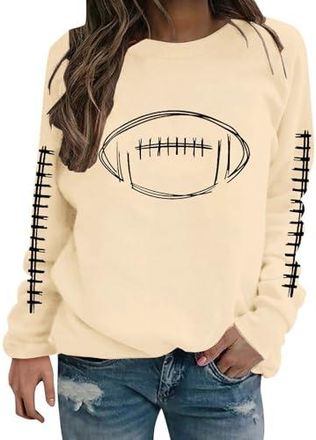 Generic Sweat-shirt pour femme avec imprim&eacute; graphique britannique - Haut surdimensionn&eacute; &agrave; col rond - Manches longues - Automne - Hiver - D&eacute;contract&eacute; - Confort