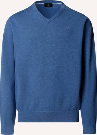 Hackett Pullover Ess Cotton V Neck blau
