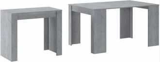 Skraut Home Ausziehbarertisch, Multifunktionaler ausziehbarer, 140, Für 6 Gäste, Esszimmertische, Moderner Stil, Zement - Skraut Home