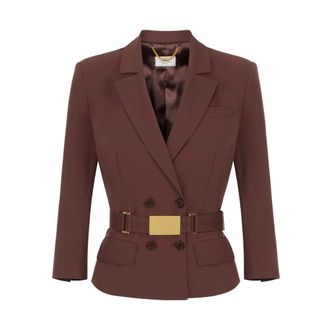 Elisabetta Franchi Femme, Vestes, Brun, Taille: 38 FR Elisabetta Franchi Vestes Brown