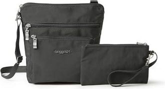 Baggallini Sac bandoulière de poche, charbon, Taille unique