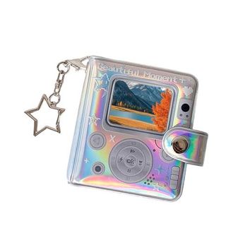 Generic Petit porte-cl&eacute;s r&eacute;tro portable double face | Album photo, petit album photo | pour famille, No&euml;l, vacances, vacances, m&eacute;morial, grossesse, naissance,