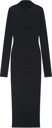 Áeron robe longue en maille à col montant - Noir