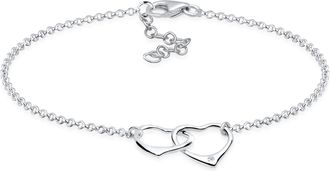DIAMORE Elli DIAMONDS Bracelet Women Heart Intertwined Love with Diamond (0.015 ct.) in 925 Sterling Silver