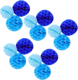 Vosarea 15 Stück Teiliges Bunte Wabenpapier Deko Leichte Schnell Aufhängbare Papierblumen für Party Shower Geburtstag Jungen Party Wand Tischdekoration