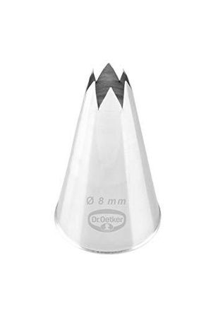 Dr. Oetker Sterntülle 8 mm, Sterntülle aus der Tüllen-Manufaktur, Backzubehör zum Dekorieren (Farbe: silber), Menge: 1 Stück