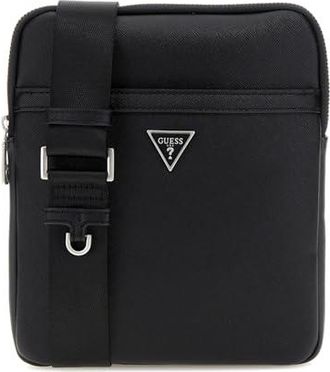 Guess Certosa Saffiano Smart, Sac dépaule Mens, Black, Taille Unique