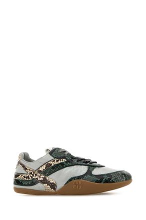 Miu Miu Womens Multicolor Fabric And Leather Sneakers Nubeabete