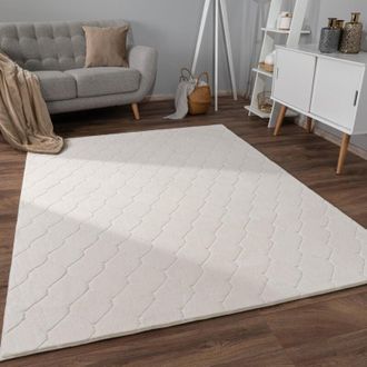 Paco Home Paco Home Tapis Salon Chambre Adulte Poils Ras Scandinave Motif Boho Motif Geometrique 240x340 cm, Crème 2