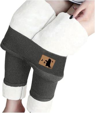 Generic Leggings thermiques pour femmes taille haute doubl&eacute;s de polaire pour lhiver, sports, yoga, course, randonn&eacute;e, gym, &eacute;pais, extensibles, confortables, p