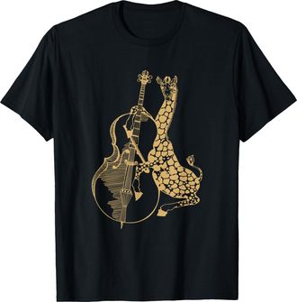 Seembo Giraffe spielt Cello Lustiges Tier Cellist Rockmusiker T-Shirt