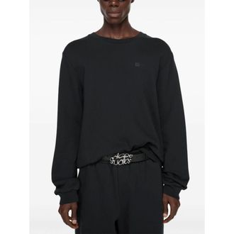 Acne Studios Femme, Sweatshirts et sweats &agrave; capuche, Noir, Taille: 38 FR Face Patch Long Sleeve SweaT-shirt