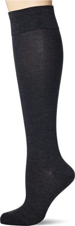 Nur Die Bambus Kniestrümpfe besonders weich & atmungsaktiv mit Komfortbund hohe Socken Damen, anthrazit, 39-42