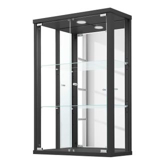 Fredriks home24 Hängevitrine II 56 x 82 x 25cm Schwarz/Schwarz