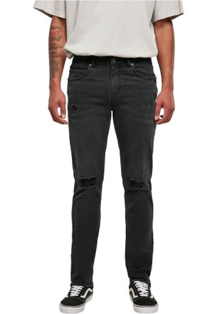 Urban Classics Herren Distressed Stretch Denim Pants Black Destroyed Washed, 30