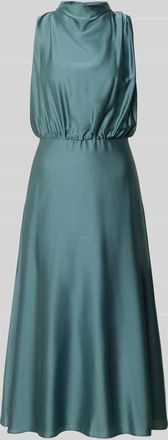 Swing Midikleid aus Satin mit Stehkragen