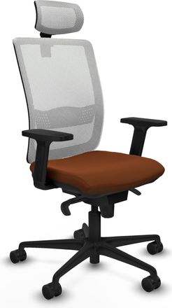 Piqueras y Crespo Haches Lendenwirbelsessel mit 2D-Armlehnen und Kopfteil, h&ouml;henverstellbar und neigbar, ausgestattet mit 5 Positionen und eingespritztem Schaum. Wei&szlig;/B