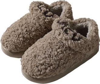 Generic Pantoufles chaudes en coton pour homme et femme - Confortables et douces - Chaudes - Doublées et moelleuses - Pour lhiver - Pour lextérieur et lintéri