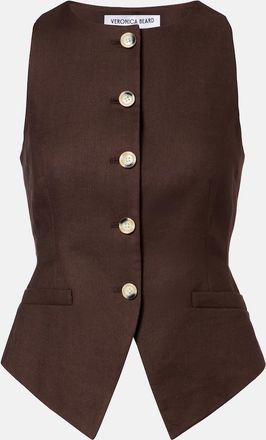 Veronica Beard Gilet Hartwell en lin m&eacute;lang&eacute;