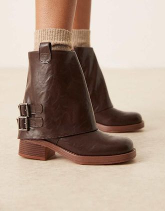 Glamorous Bottines à petit talon avec rabat - Marron