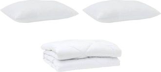 vidaXL Bettdeckenset mit Kissen 3 pcs Weiß 240 x 220 cm Mikrofaser Vidaxl