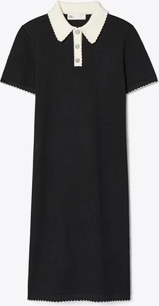 Tory Burch Damen Polokleid aus Wolle mit Wellenkante