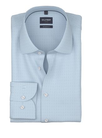 Olymp Langarmhemd OLYMP Luxor, Herren, Gr. 38, N-Gr, bleu, Web, Obermaterial: 100% Baumwolle, normal, 2-Knopf-Manschette, Hemden, Businesshemd, modern fit, 