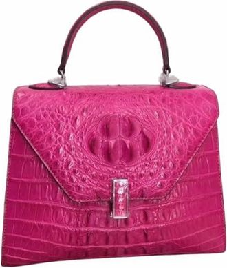 Generic Sac cabas pour femme, sac à main de créateur en cuir dalligator véritable, sac bandoulière en cuir de crocodile