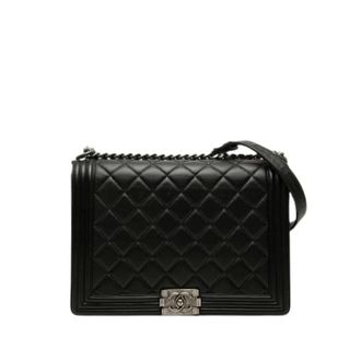 Chanel Pre-owned Sac Cabas Boy Grand Mod&egrave;le - Femme - Pre-owned - Noir - Taille: ONE Size