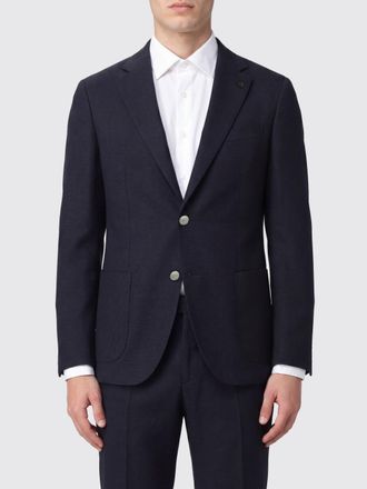 Lardini Einreihiger Blazer aus Schurwollmischung mit fallendem Revers