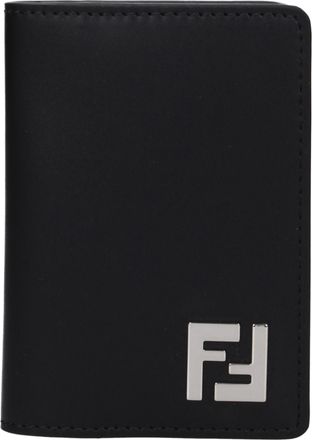 Fendi Hommess Porte Document En Cuir Noir