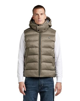 G-Star RAW Mens Jackets G-Whistler Padded Hooded Vest, Braun (turf D20101-D199-273), XS